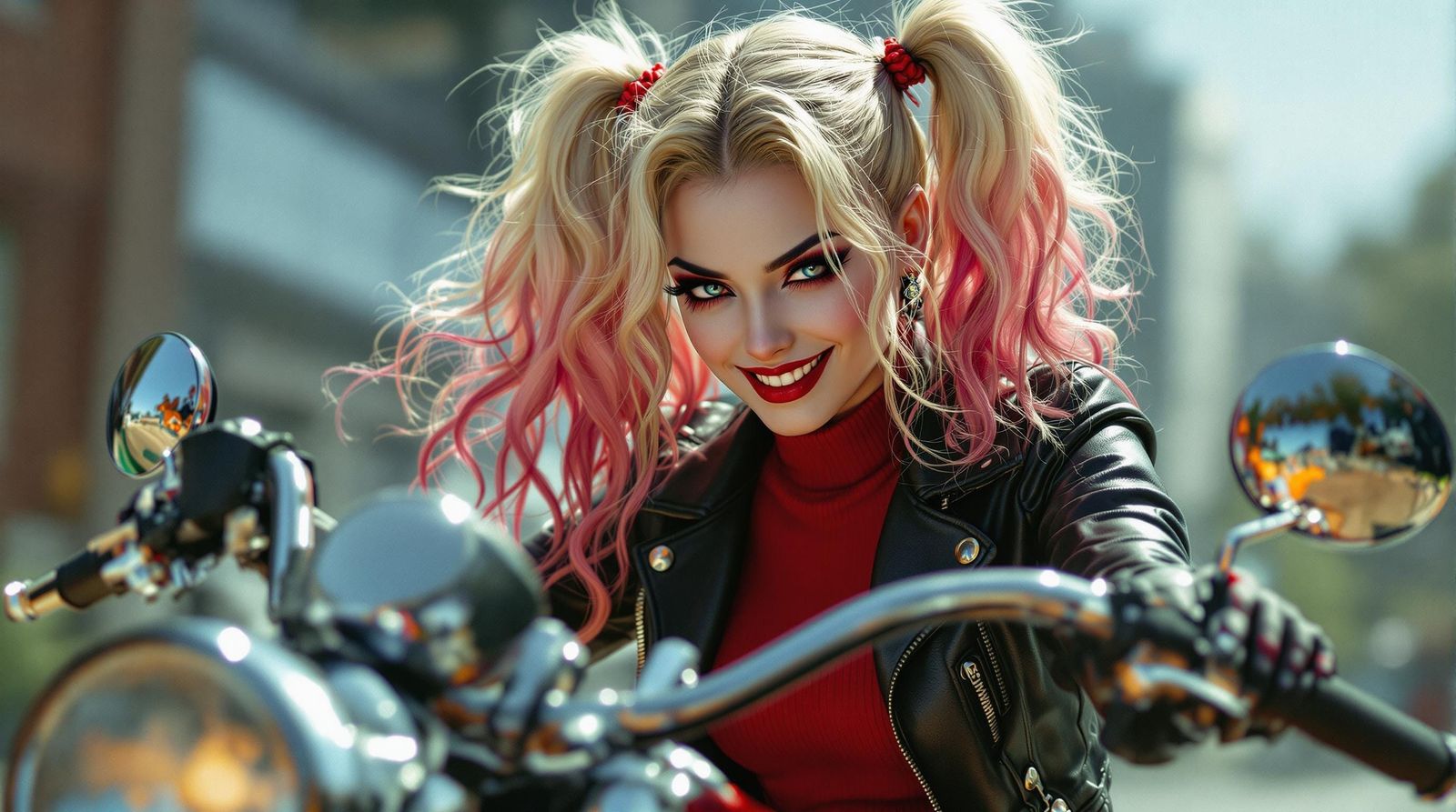 Harley’s Harley - Hyper Realistic Harley Quinn Riding a Harl...