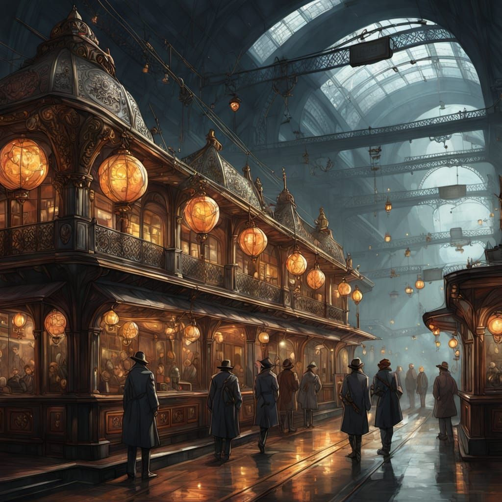 steampunk Underground station - Steampunk Underground Statio...