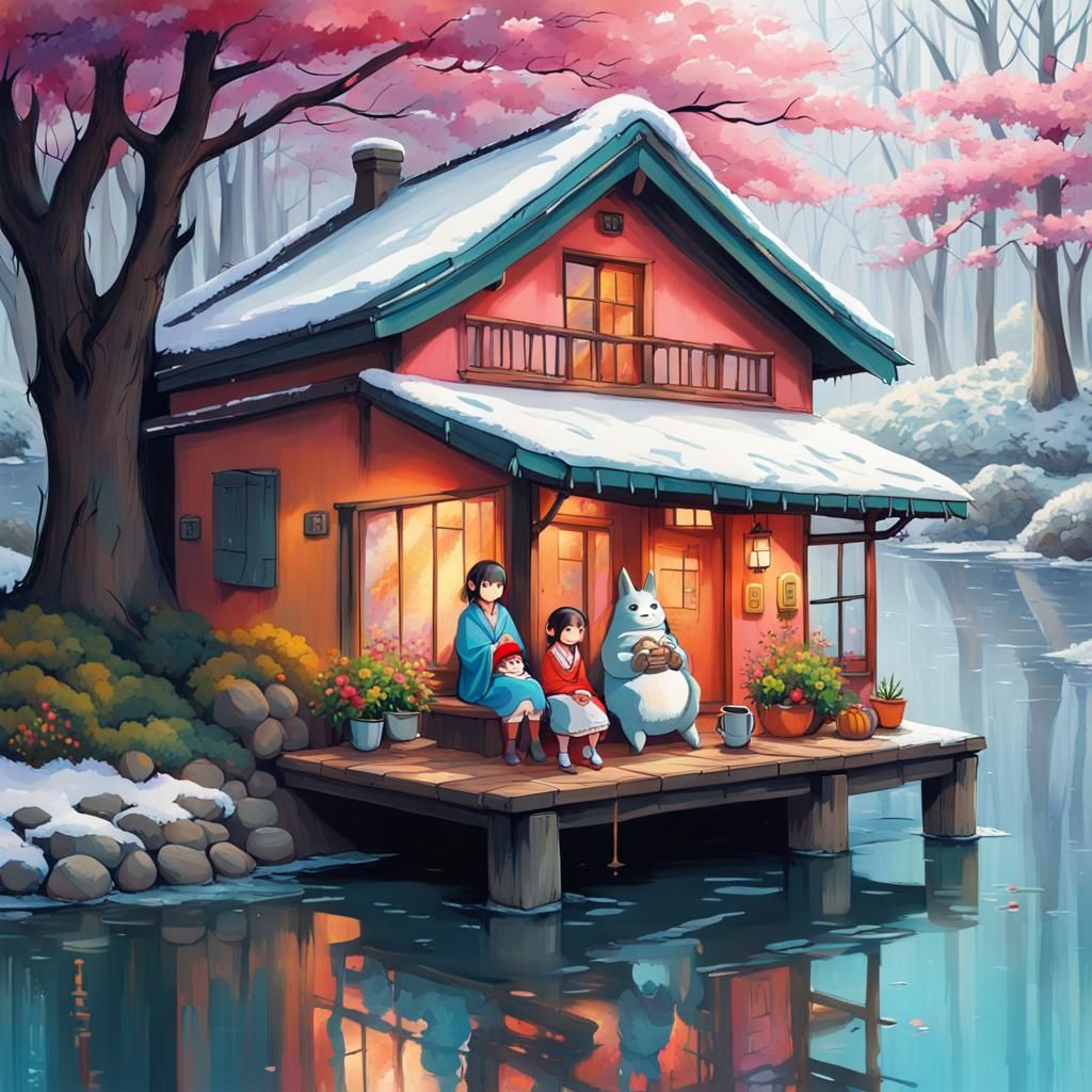 The family takes refuge in a whimsical riverside cottage inspired by ...