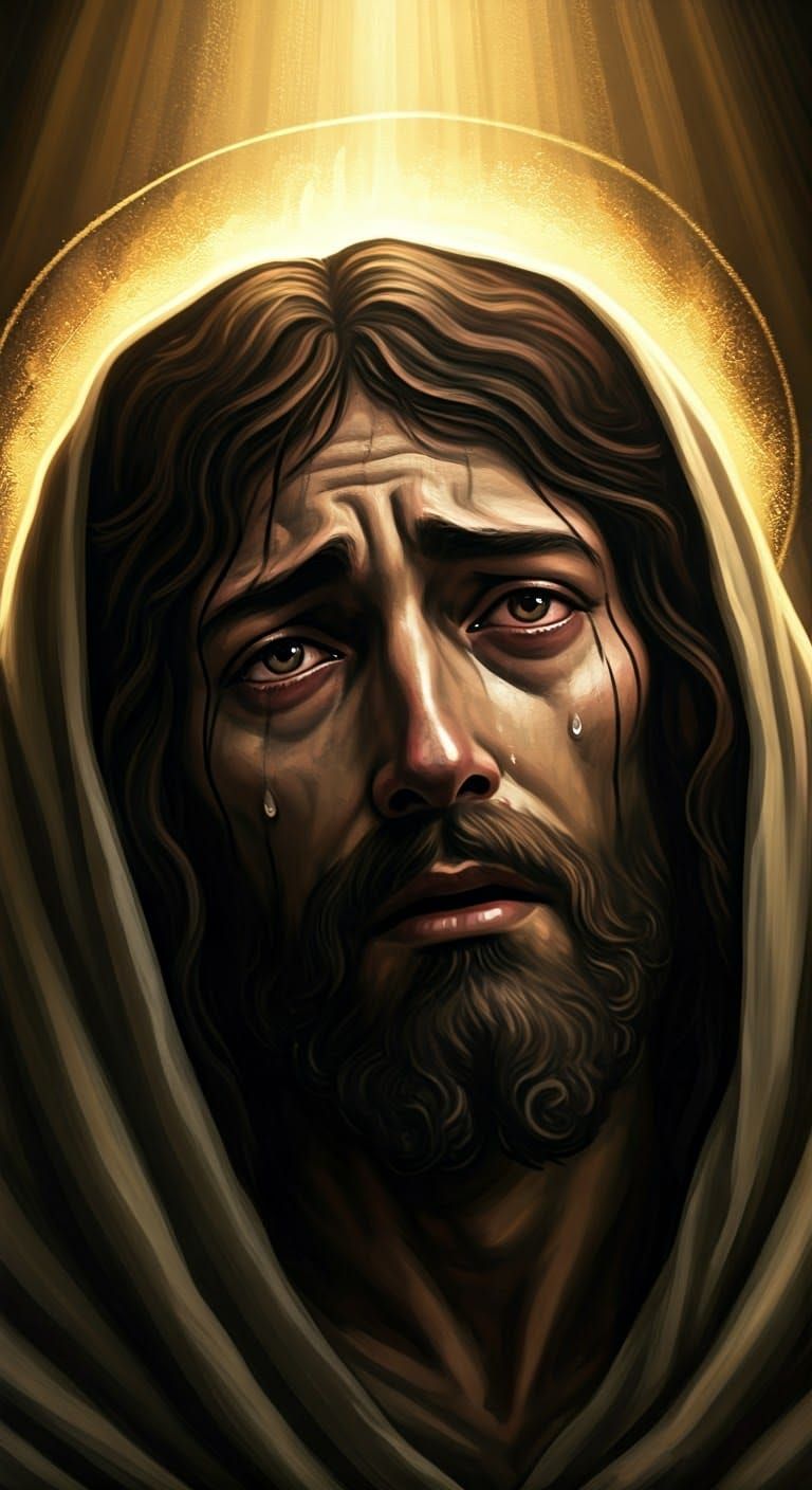 Jesus Contorted in Anguish on the Cross, Baroque-S... - AI Art