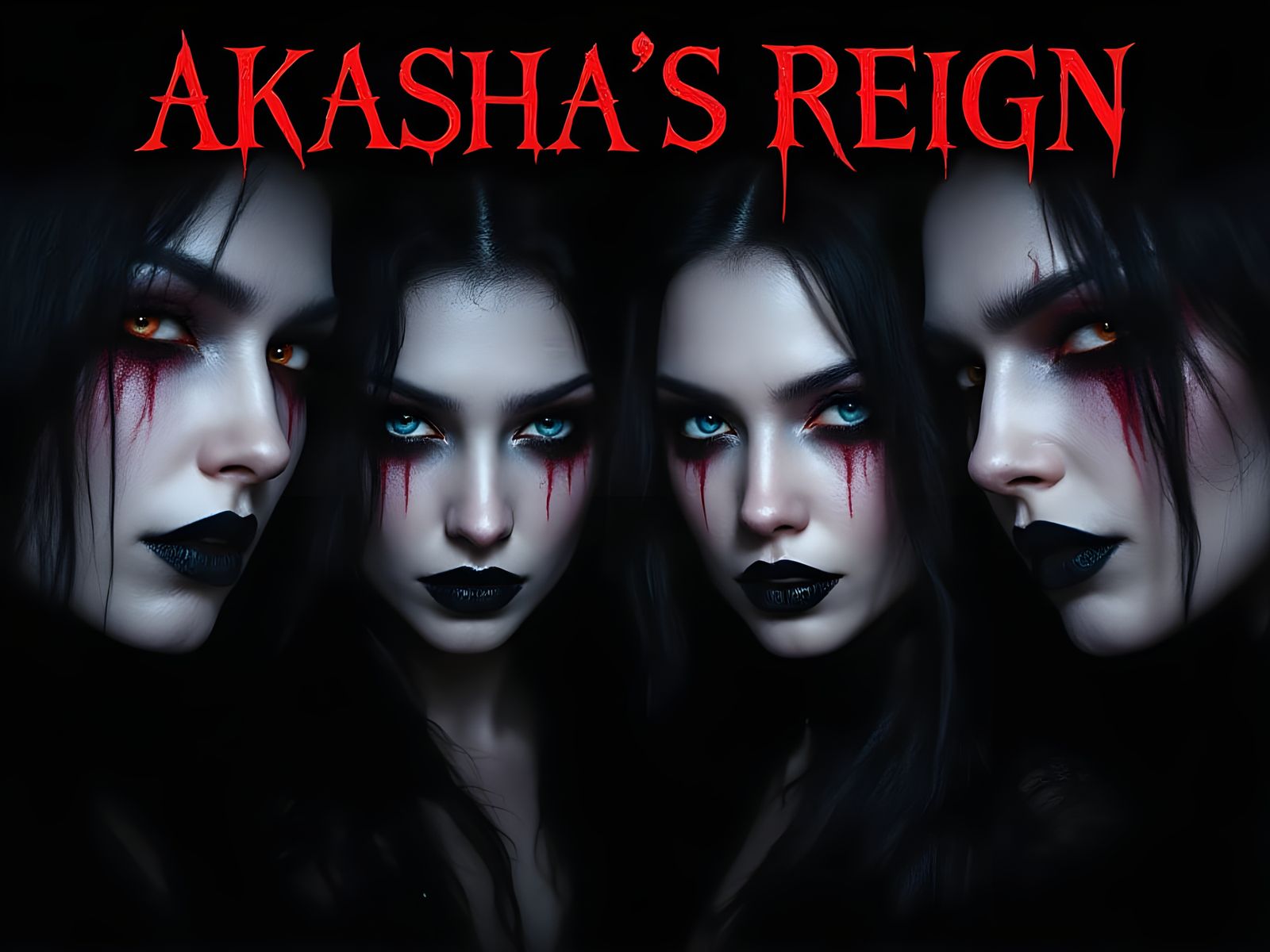 A Fictional Promotional Poster Of A Goth Band Called "Akasha's Reign”