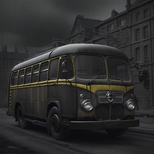 minion bus in minions up - AI Generated Artwork - NightCafe Creator