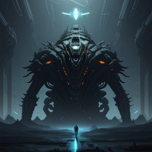 alien-GOD EATER - Colossal Alien Devouring Star in Cyberpunk...