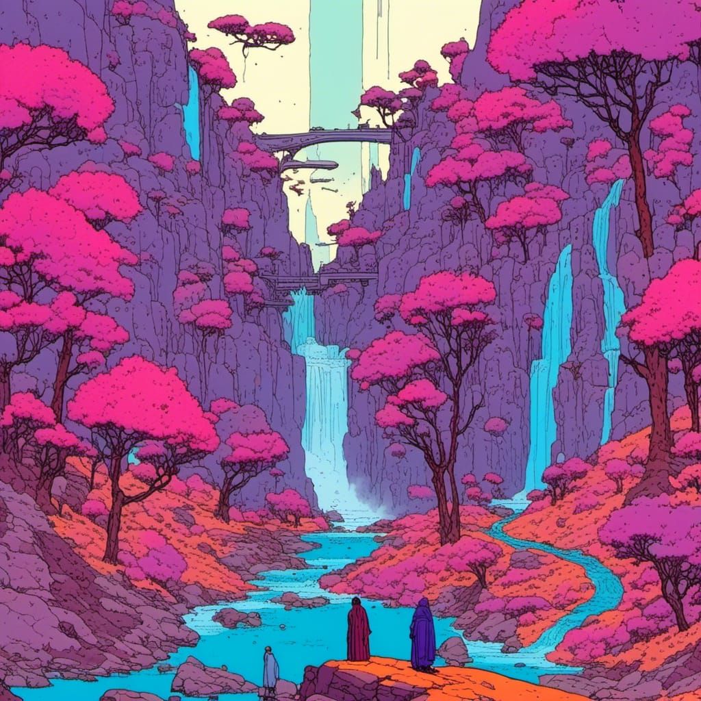 Fluorescent Paths - AI Generated Artwork - NightCafe Creator