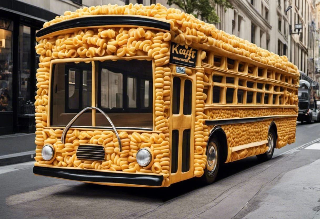 Kraft Mac & Cheese Bus - AI Generated Artwork - NightCafe Creator