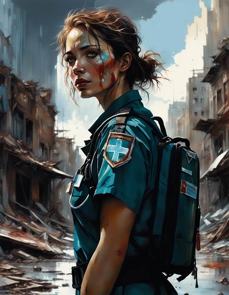 Paramedic in Action - AI Generated Artwork - NightCafe Creator