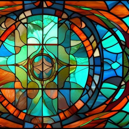 stained glass peony - AI Generated Artwork - NightCafe Creator