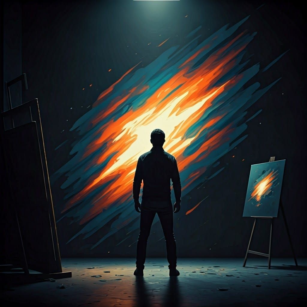 Shadow detaching from a man and drawing a beautiful picture Cinematic ...