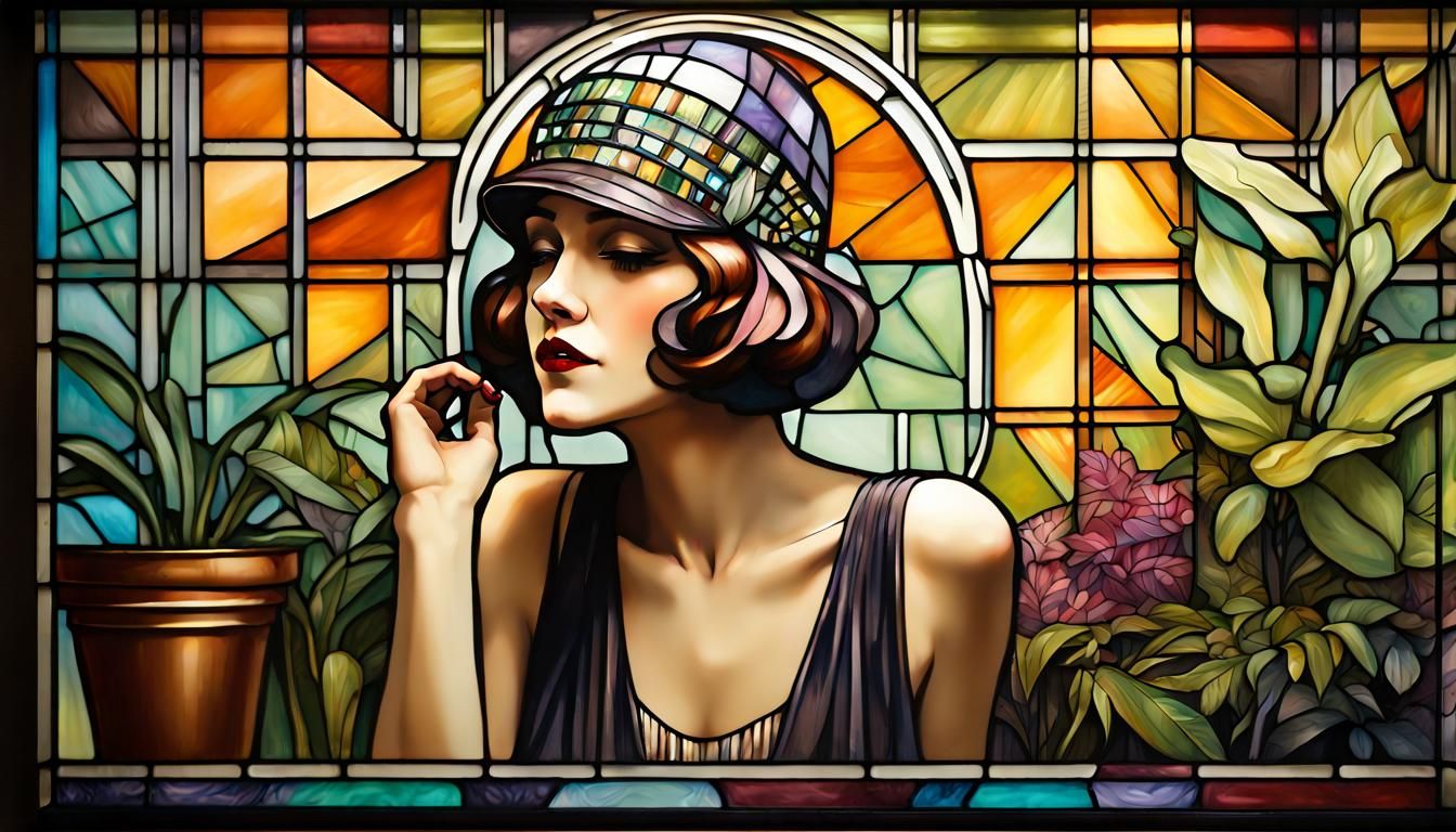 Cloche Hat on Roaring Twenties Flapper - AI Generated Artwork ...