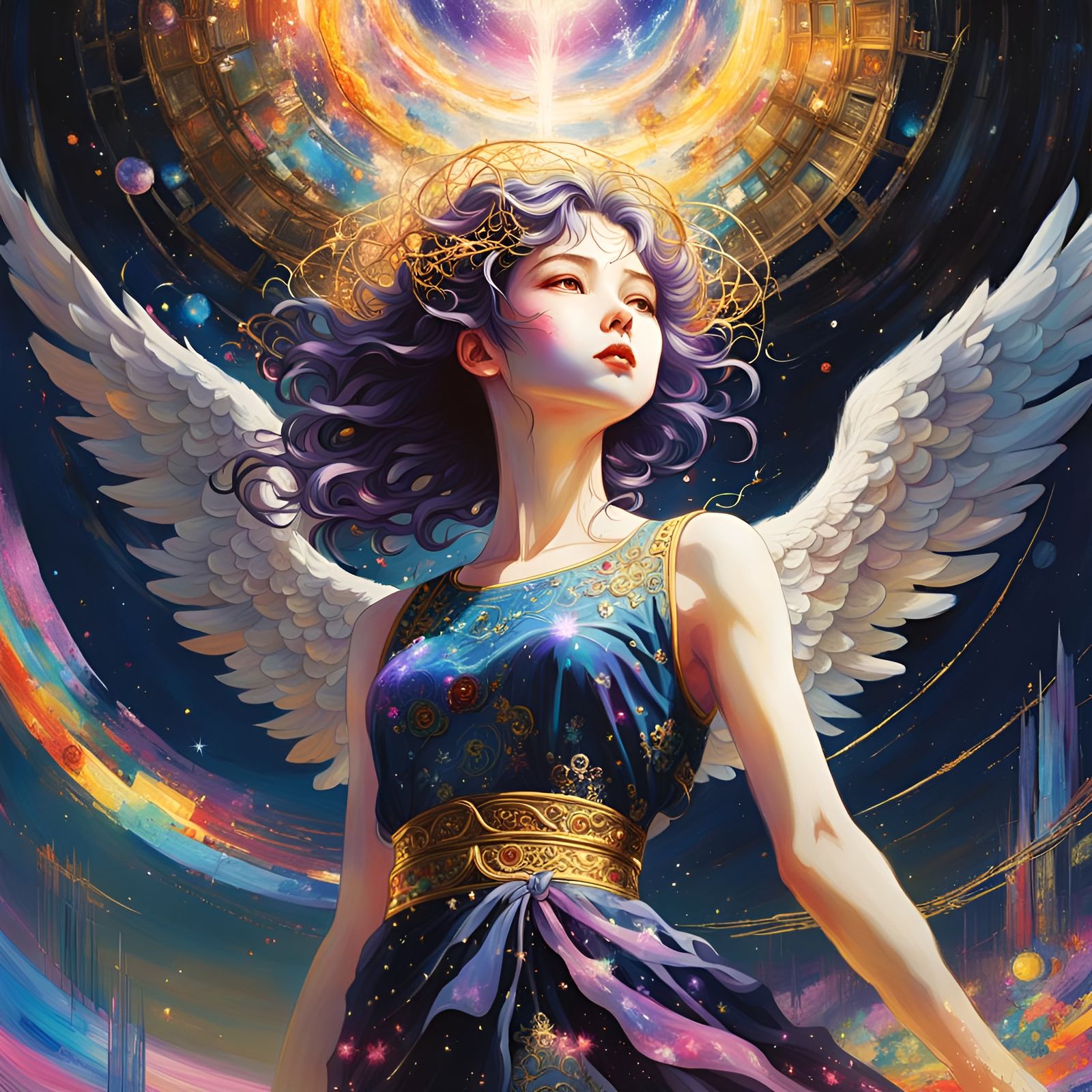 An Angel in Exhile Pino Daeni romanticism shin hanga detailed painting ...