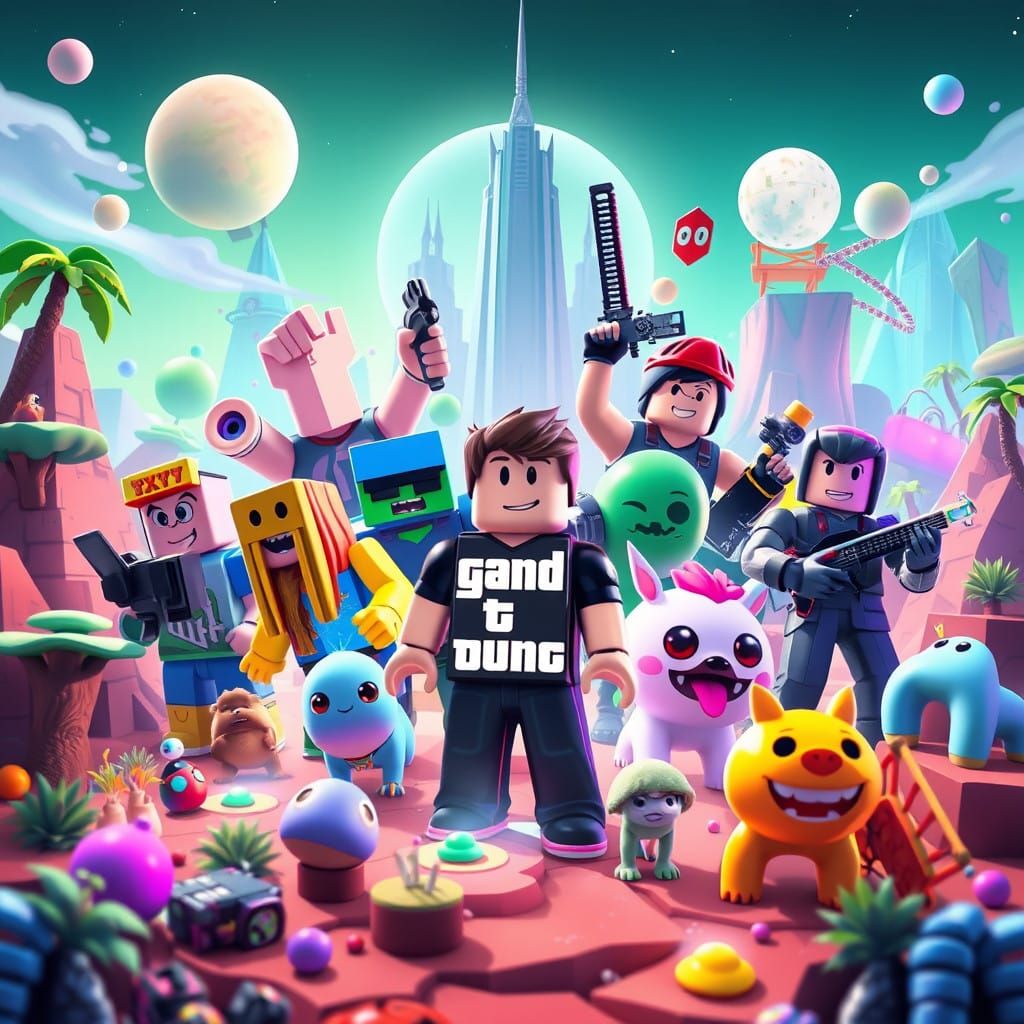 Gaming Universes Unite in Vibrant, Blocky Mashup - AI Art