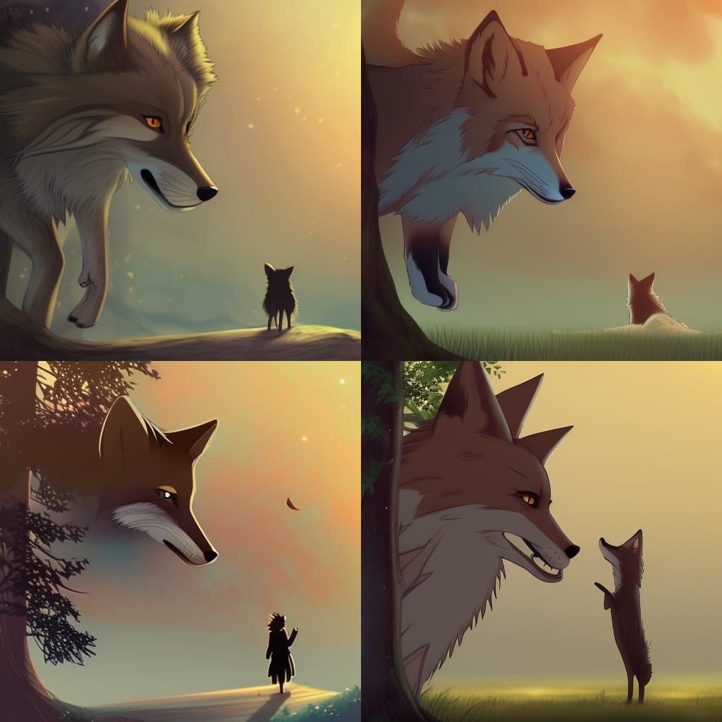 Asking big brother fox for directions - AI Generated Artwork ...