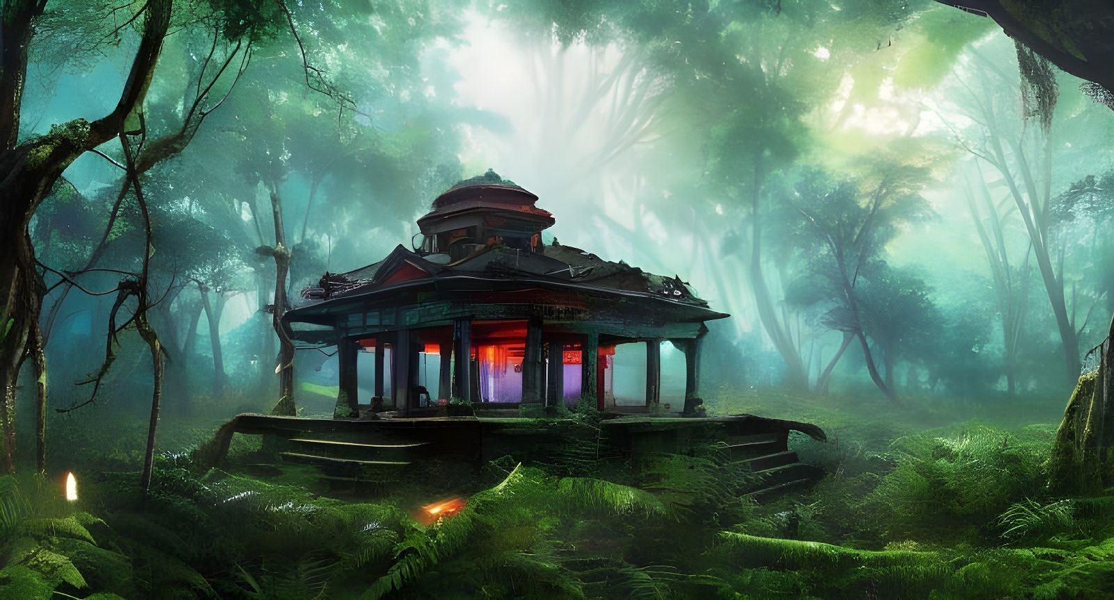 Abandoned shrine 2 - AI Generated Artwork - NightCafe Creator