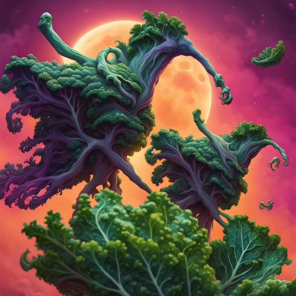 Kale flock shapeshifting into kale - AI Generated Artwork - NightCafe ...