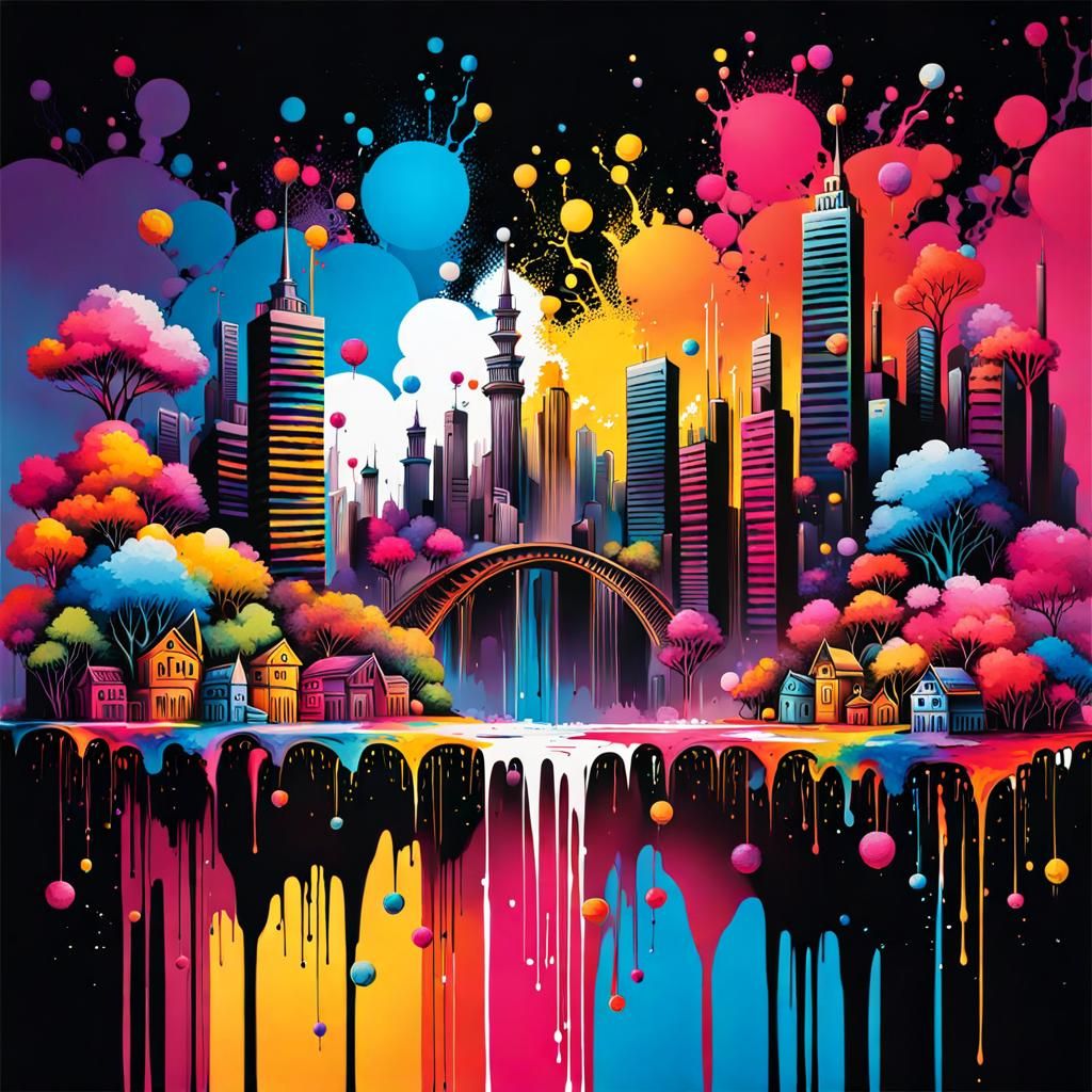 The city is melt-ink !! - AI Generated Artwork - NightCafe Creator