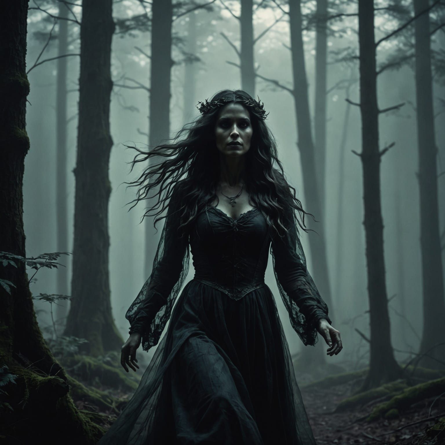 Fantasy forest ghost woman - AI Generated Artwork - NightCafe Creator