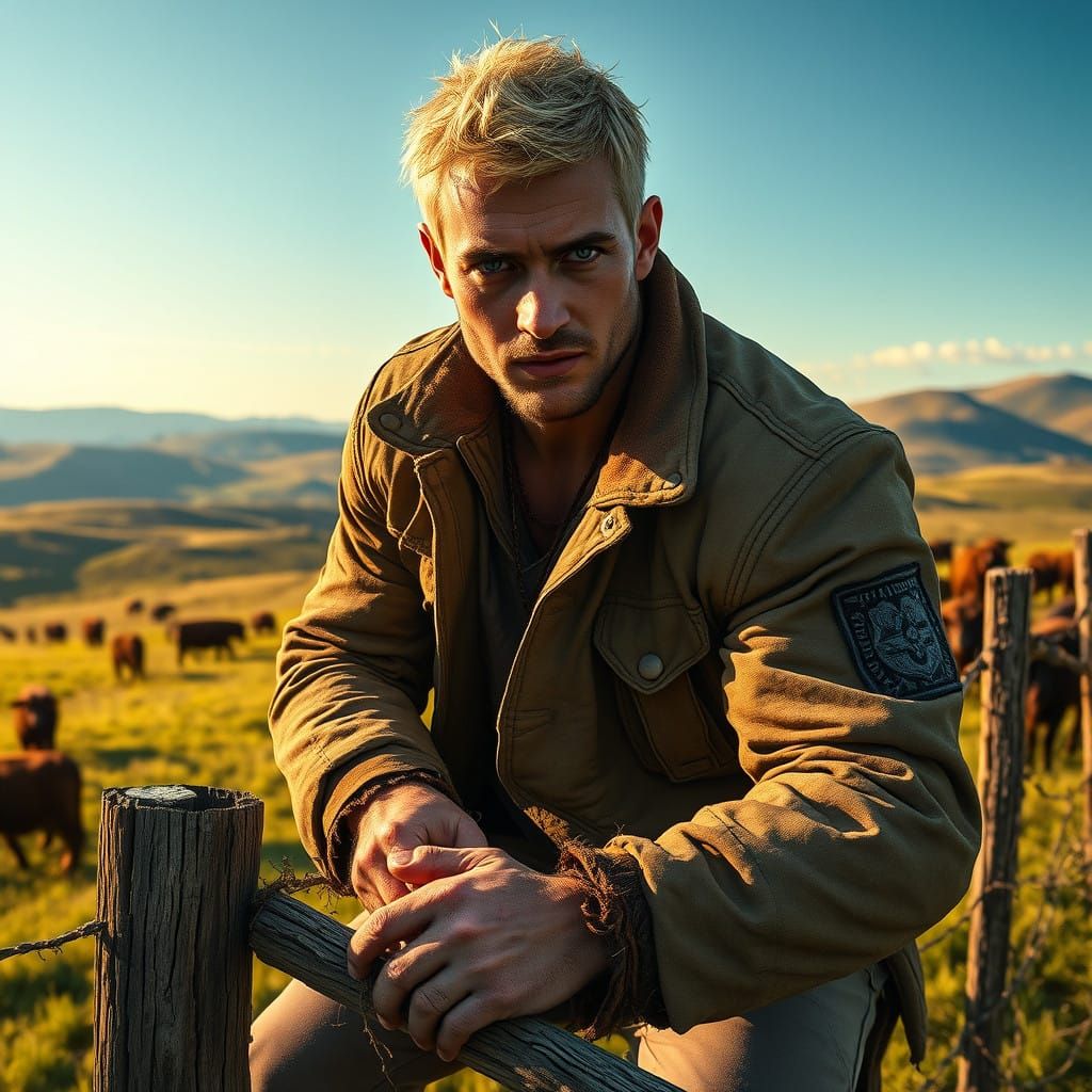 Rugged Farmhand in Earthy Tones - AI Art