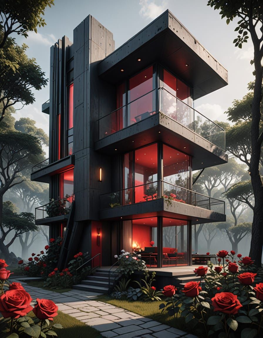 Futuristic Design House - Futuristic Minimalist Brutalism H...