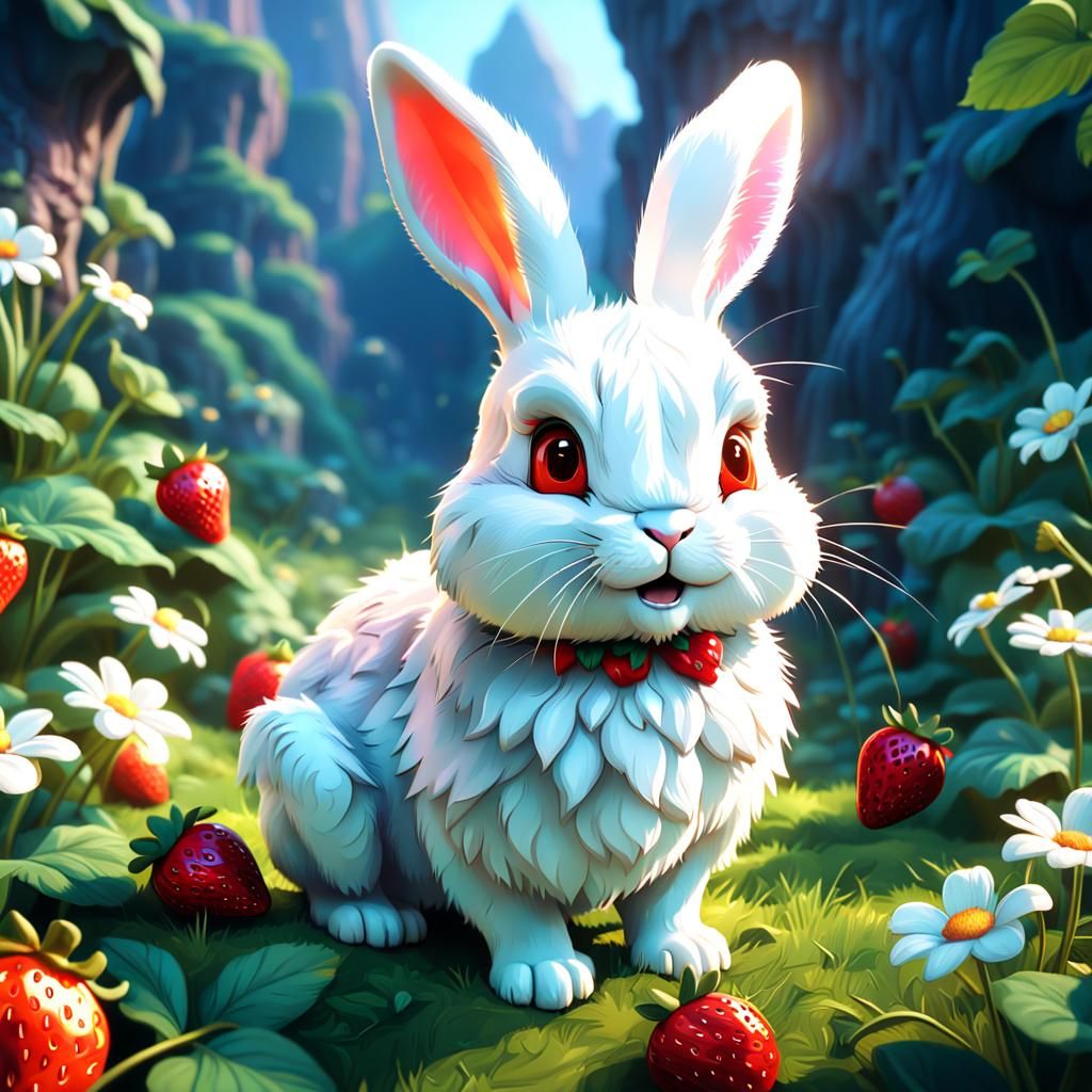 The rabbit and the berries - AI Generated Artwork - NightCafe Creator