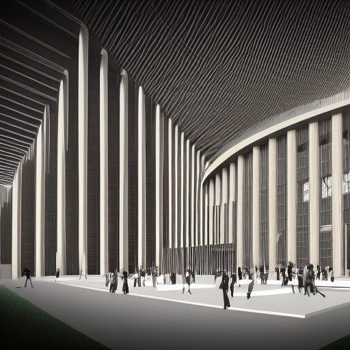 Architectural drawing of a national library, award winning design ...