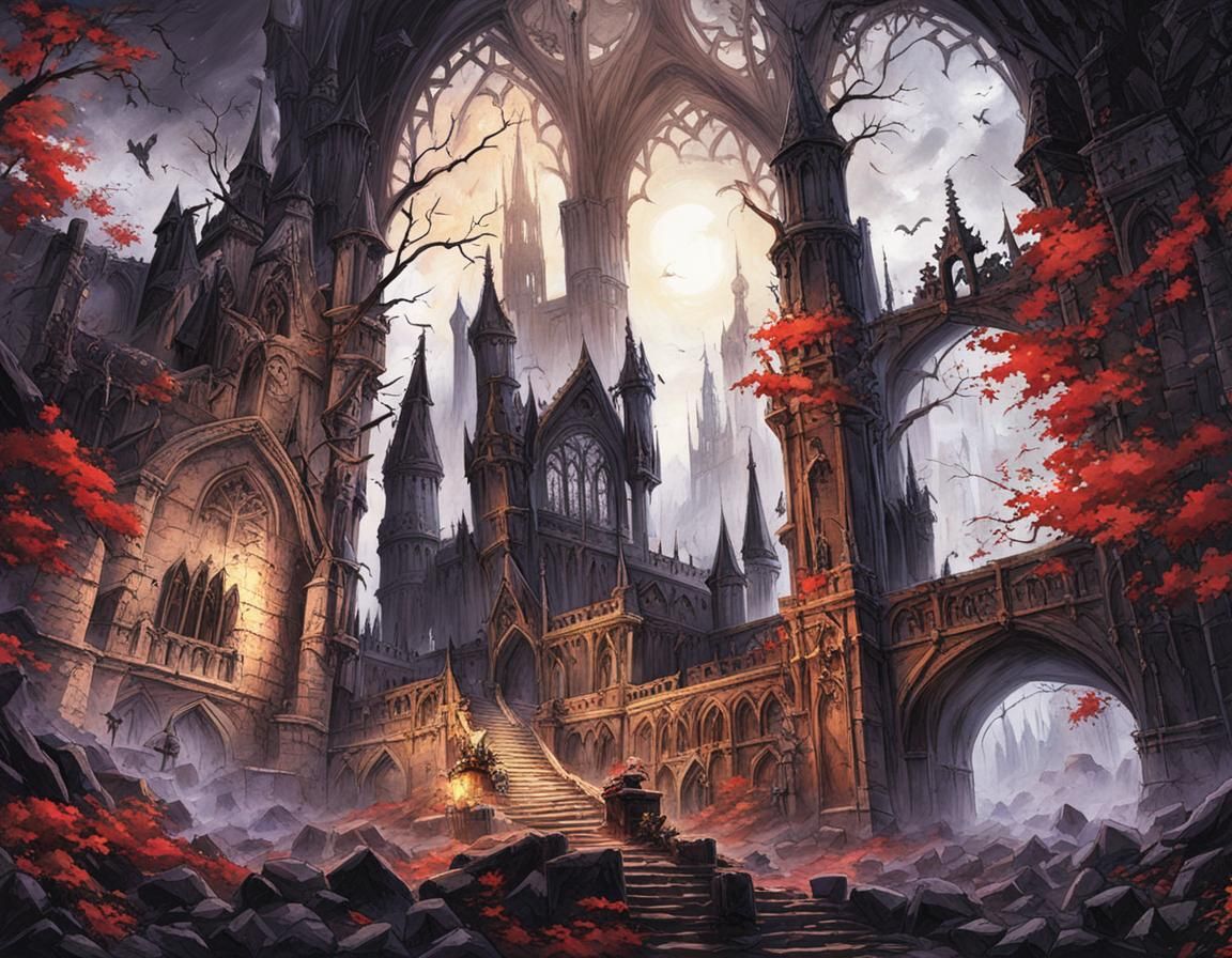 Dark gothic castlevania - AI Generated Artwork - NightCafe Creator