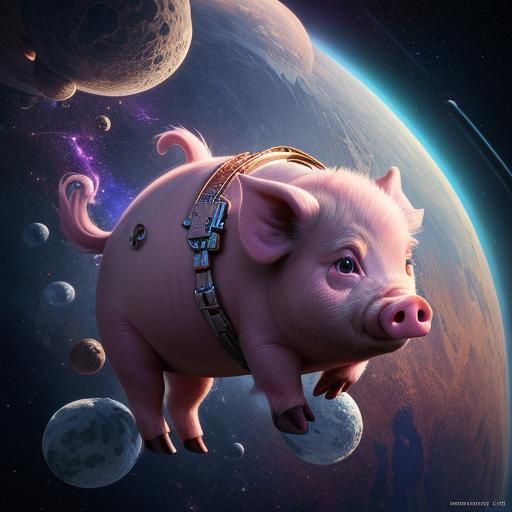 make me a cartoon baby pig in space - AI Generated Artwork - NightCafe ...