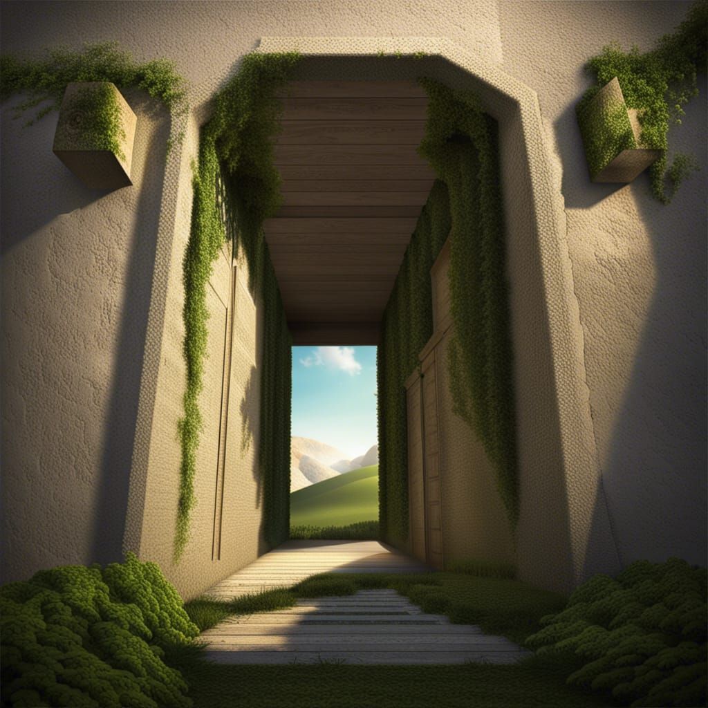 Hidden Passage: Depict a concealed doorway or passageway that ...