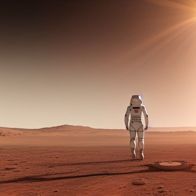 First human walking on Mars - AI Generated Artwork - NightCafe Creator