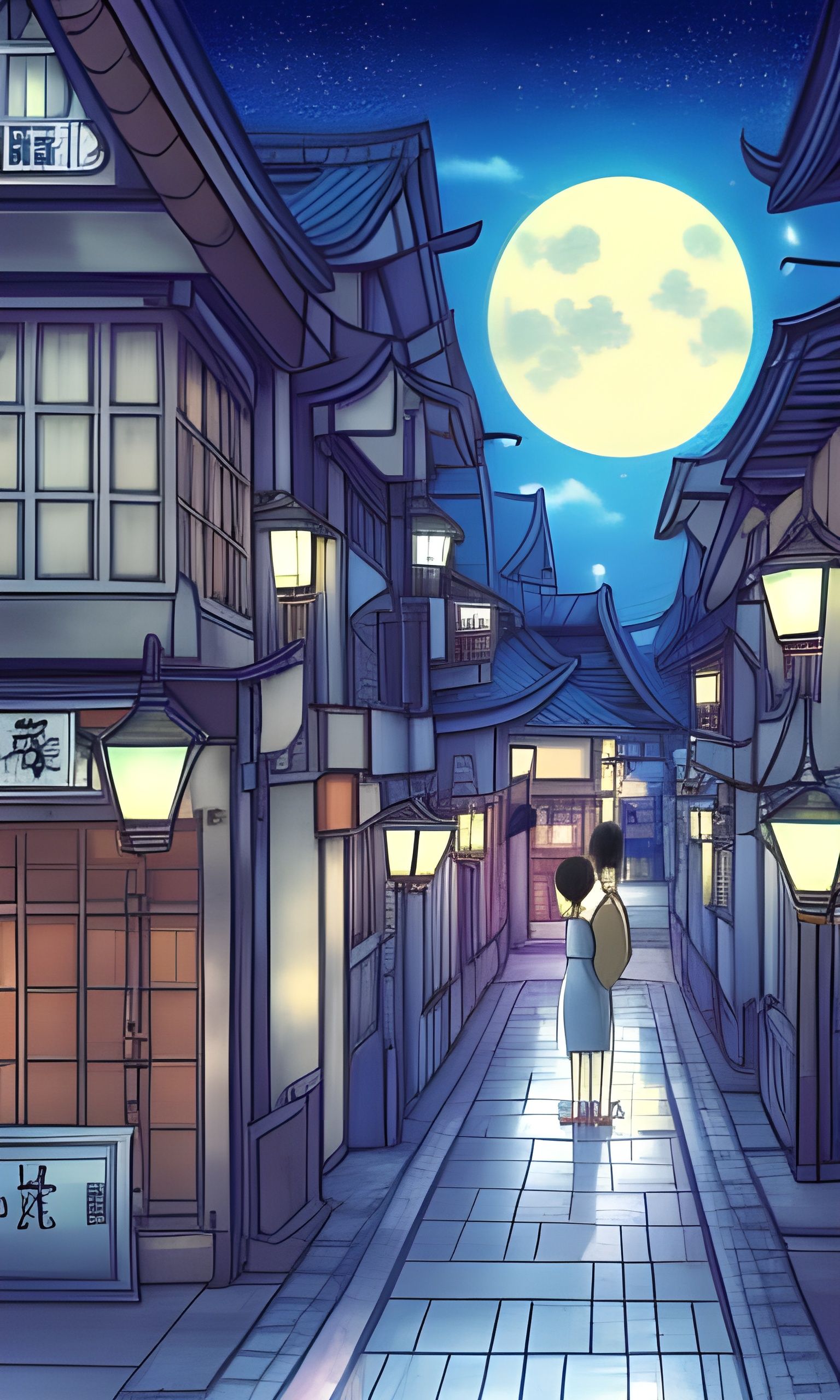 Peaceful Night Stroll - AI Generated Artwork - NightCafe Creator