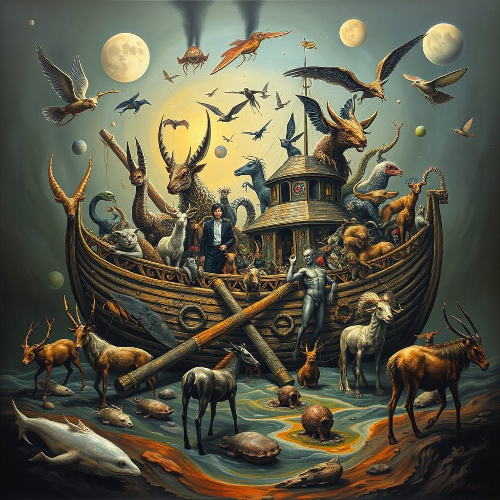 Creepy creatures in Noah's Ark - Surreal Ark Invasion by Cre...
