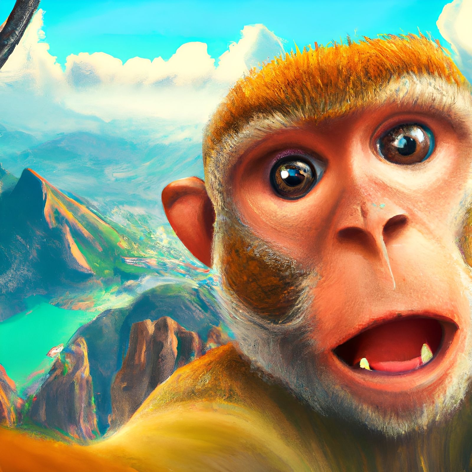 Scared monkey! - AI Generated Artwork - NightCafe Creator