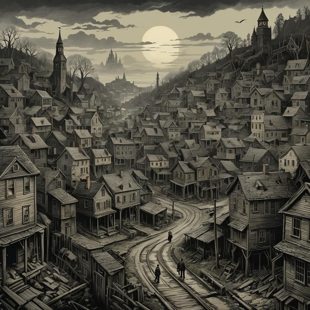Kingsport Streets (From HP Lovecraft's The Festvial) - AI Generated Artwork - NightCafe Creator