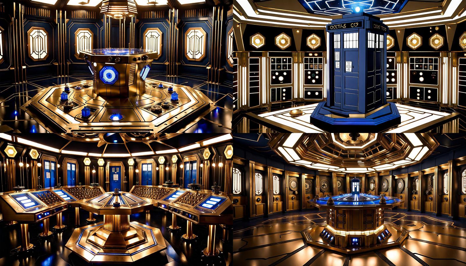 Doctor Who's Tardis Console Room with Hexagonal standing controls ...