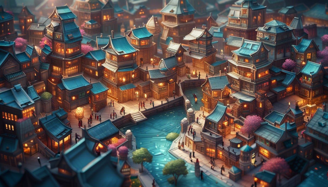 Little origami town - AI Generated Artwork - NightCafe Creator