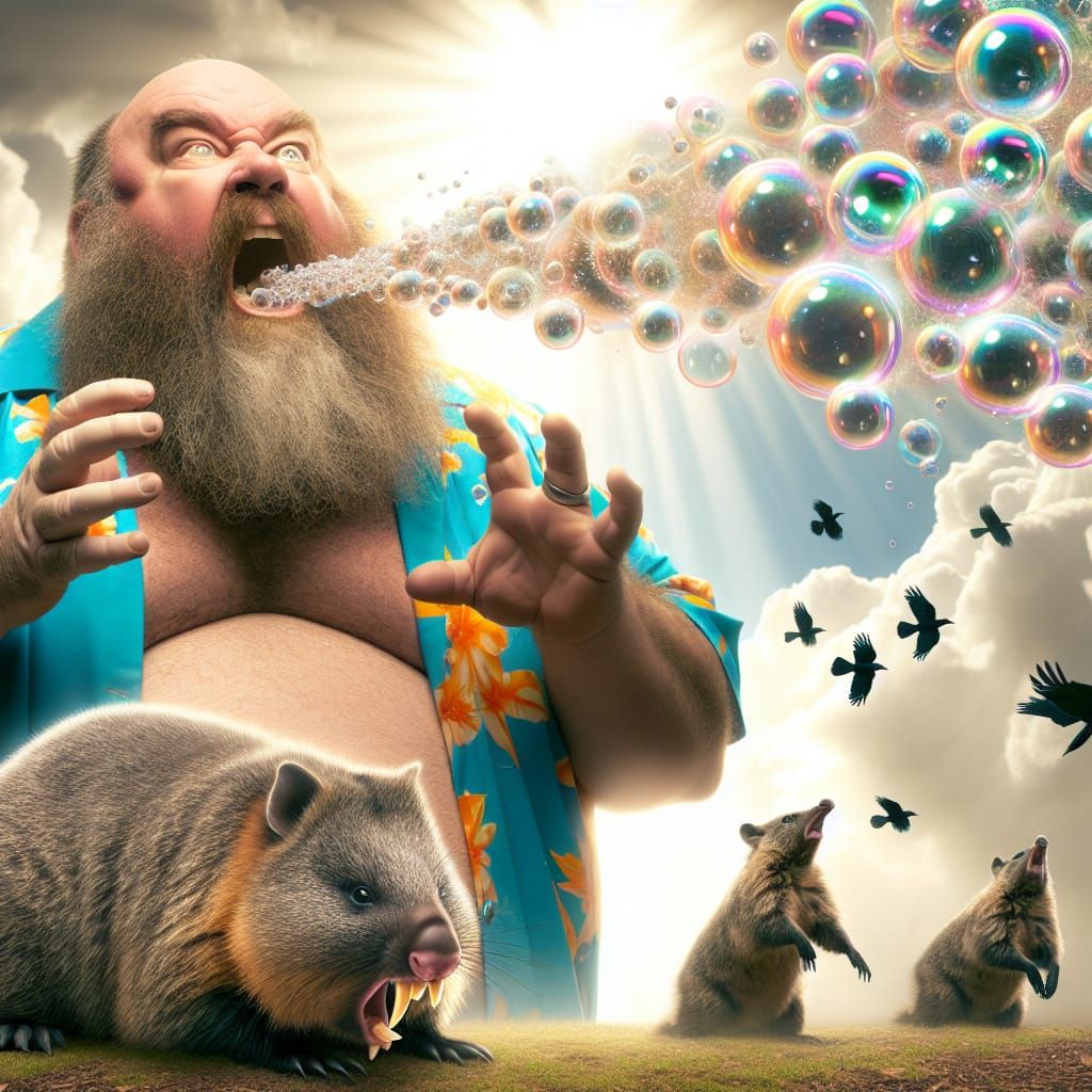 Bubble Man Spooks The Animals II - AI Generated Artwork - NightCafe Creator