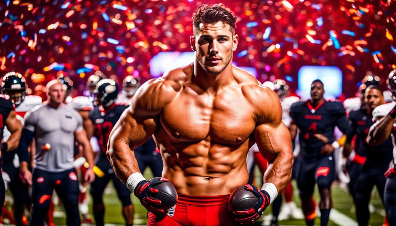 The handsome & muscular football player - AI Generated Artwork ...