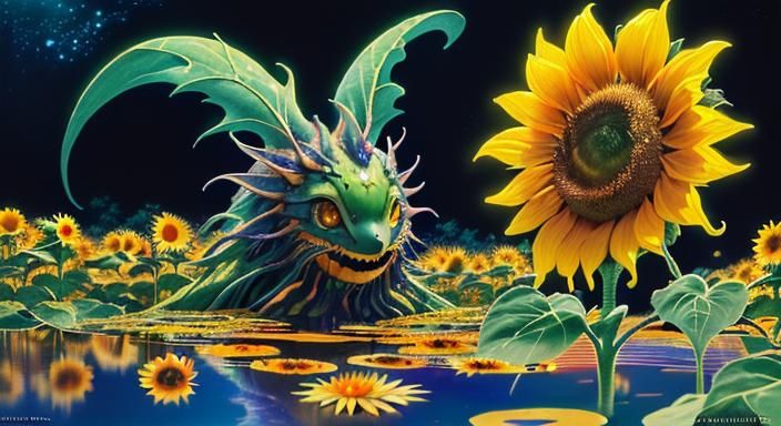 Alien Sunflowers - AI Generated Artwork - NightCafe Creator