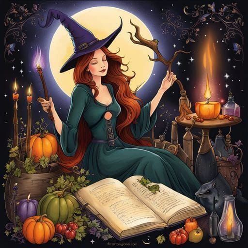 Storybook illustration, Weekend Witch, witchy weekend activities ...