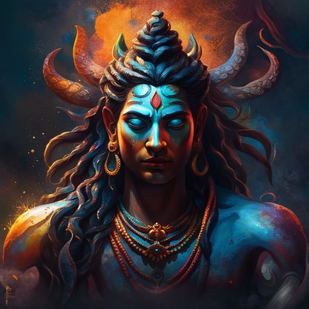 Shiva meditates on the last day - AI Generated Artwork - NightCafe Creator