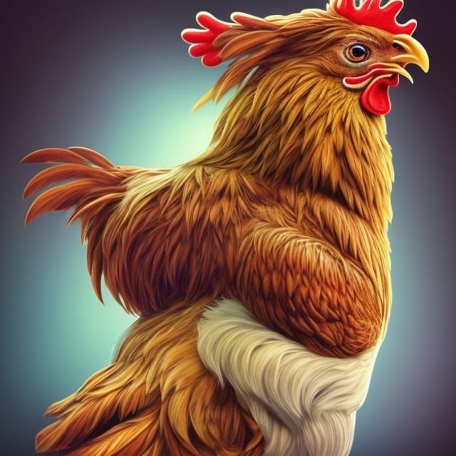 Buff Chicken (Funky Anatomy) - AI Generated Artwork - NightCafe Creator