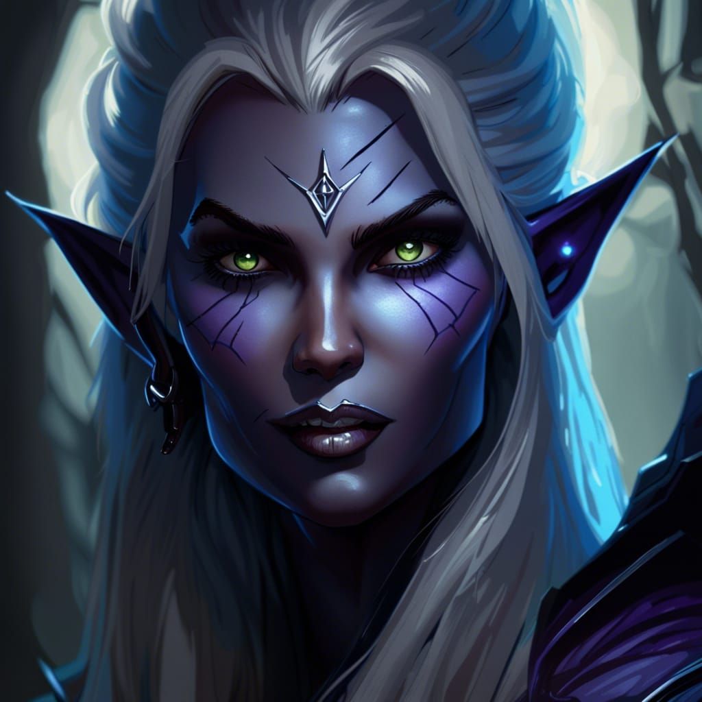 Portrait of Christie Brinkley as a drow from dungeons & dragons - AI ...