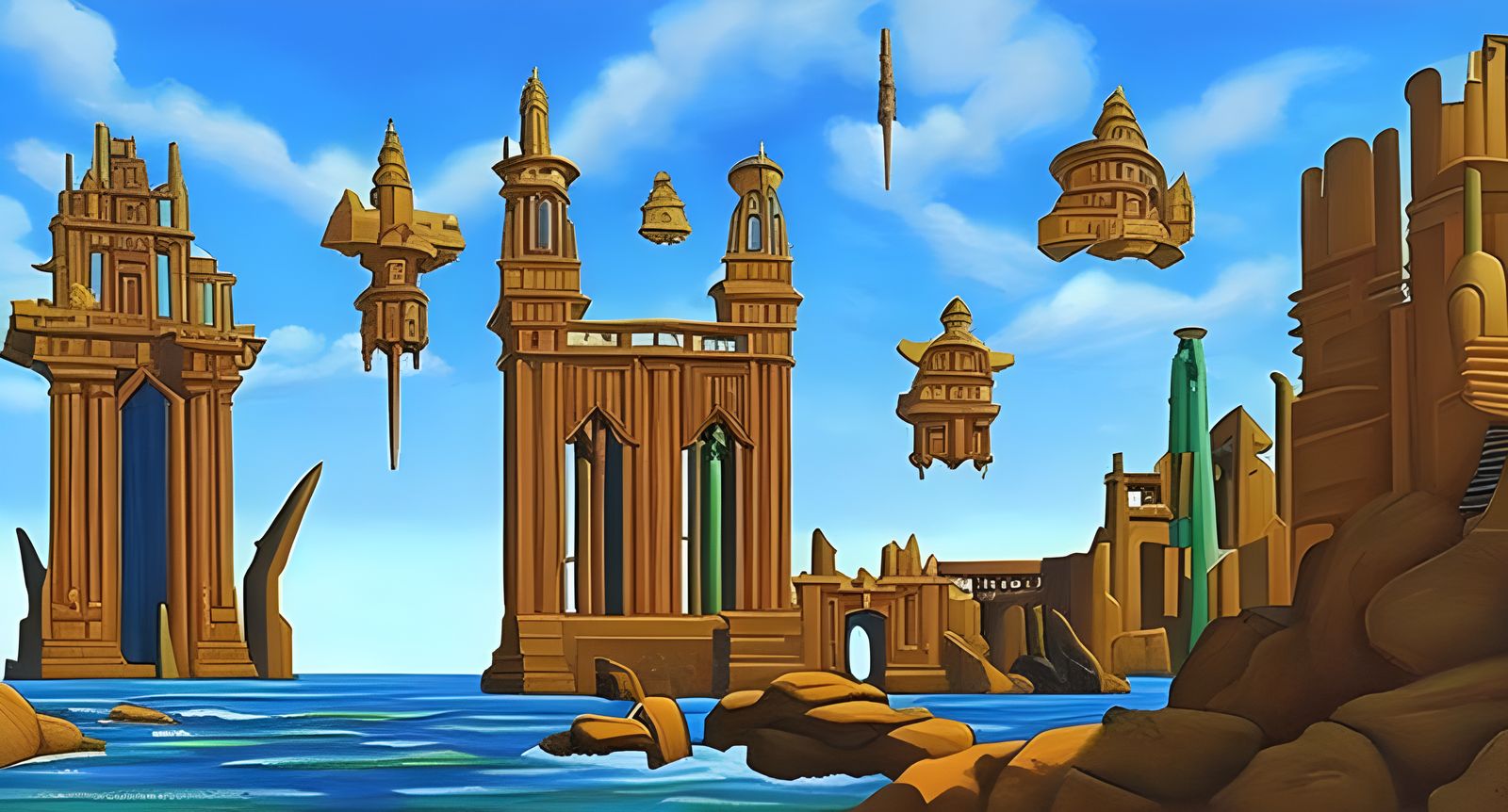 Future Atlantis, oil painting by Carr Clifton, Galen Rowell - AI ...