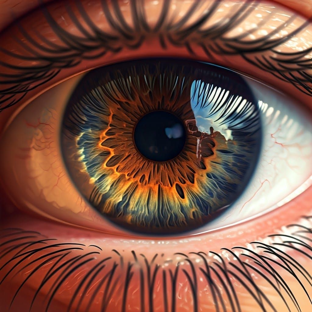 Vividly Colored Human Eye in Hyperrealistic Detail - AI Art
