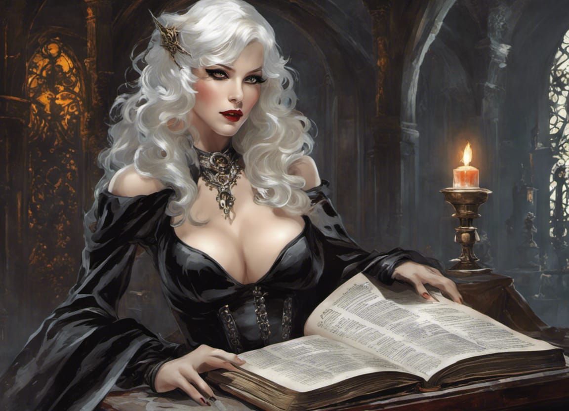 Pin-up Grimoire Witch - AI Generated Artwork - NightCafe Creator