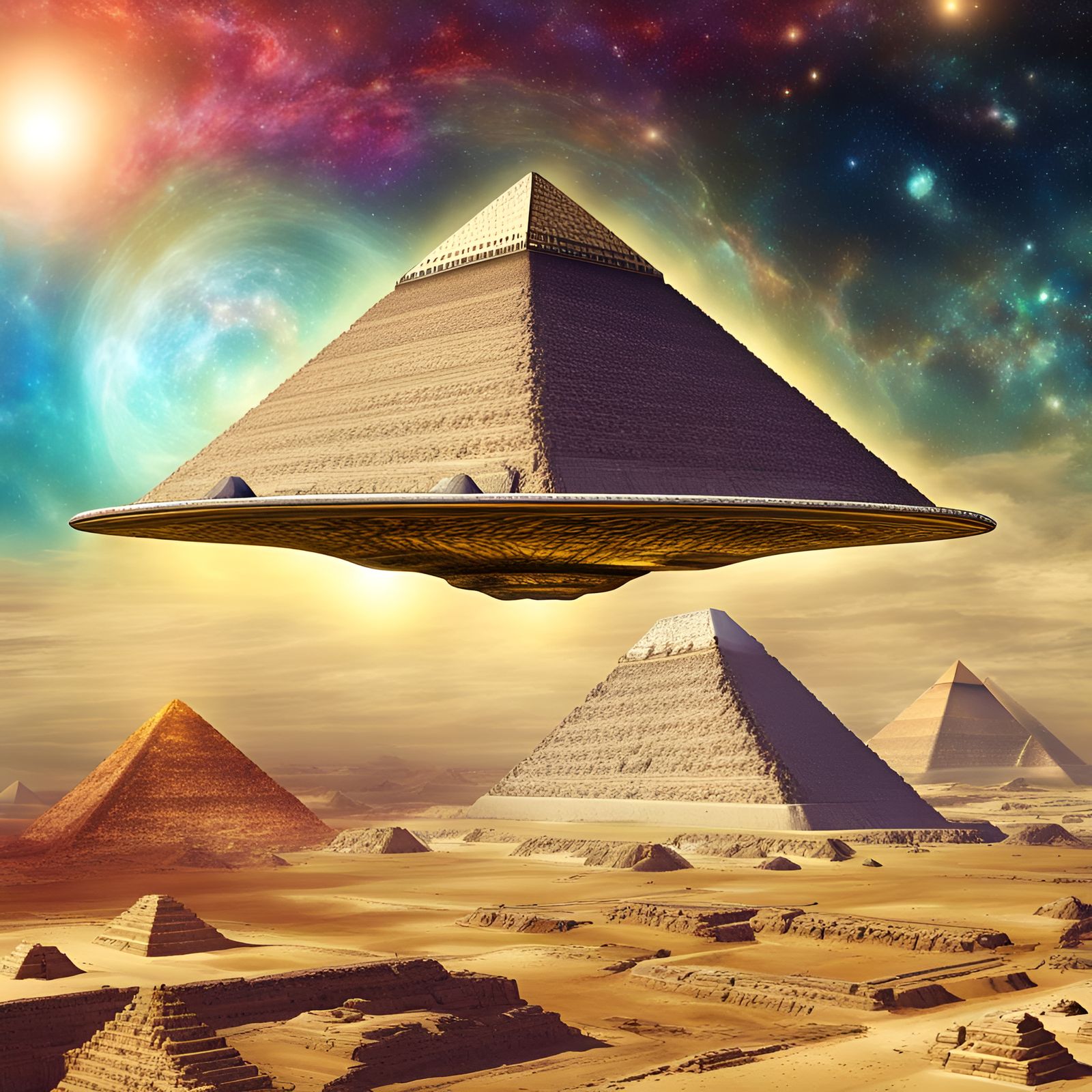 Flying Pyramid - AI Generated Artwork - NightCafe Creator