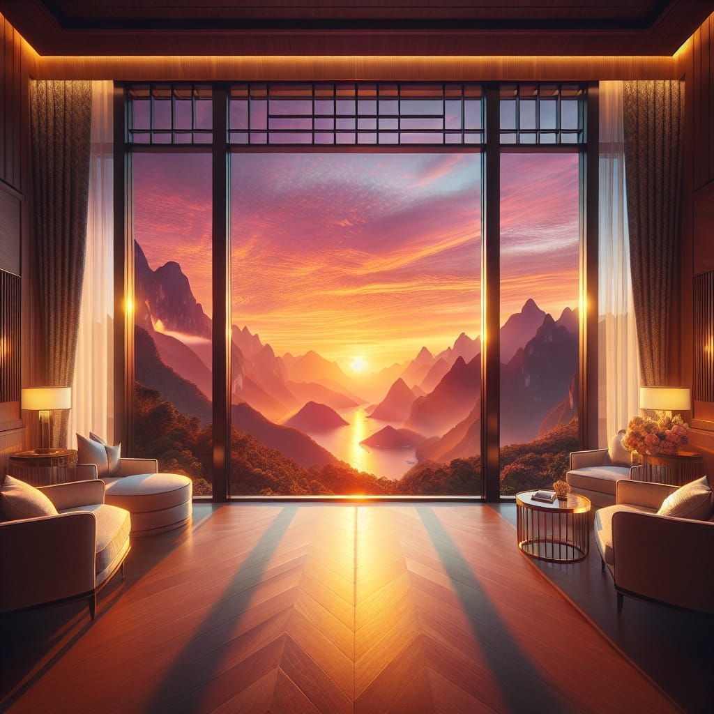 Warm Glow of The Sun dipped in Horizon - AI Generated Artwork ...