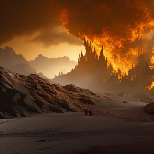 Fire land - AI Generated Artwork - NightCafe Creator