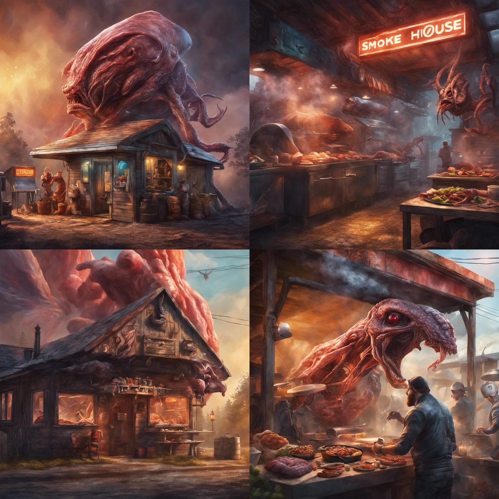 SMokehouse, bbq shack, alien meat - AI Generated Artwork - NightCafe ...
