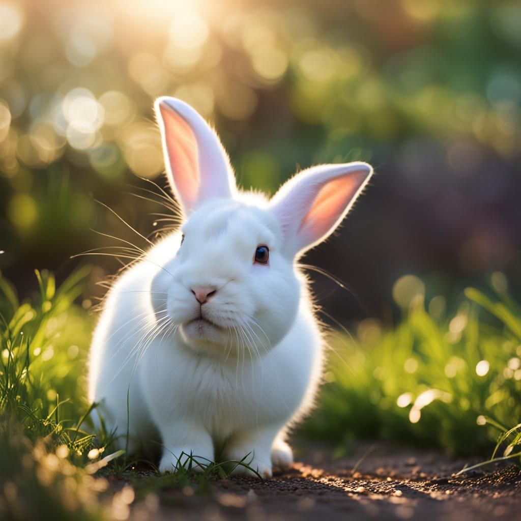 The best cute white rabbit photo - AI Generated Artwork - NightCafe Creator