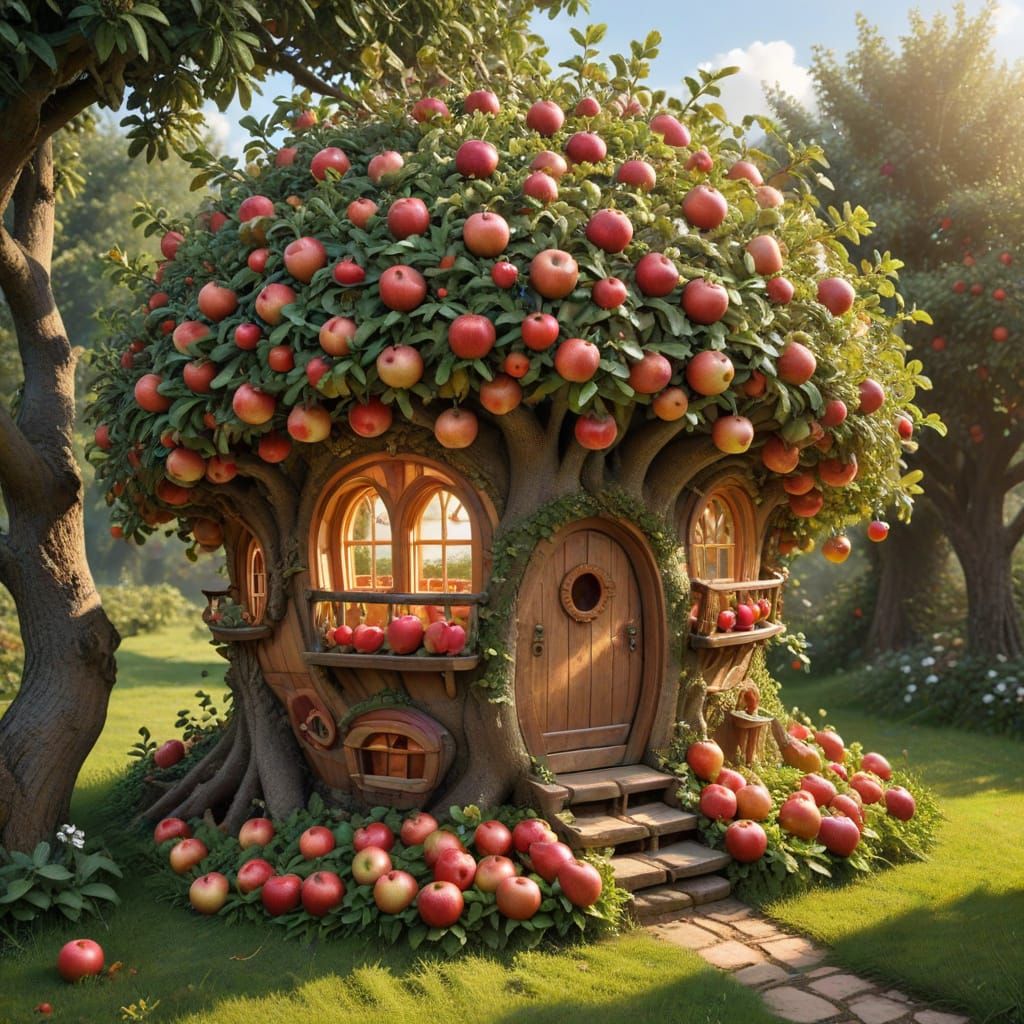 Apple fruit house!! - Whimsical Fruit Mansion in a Vibrant ...